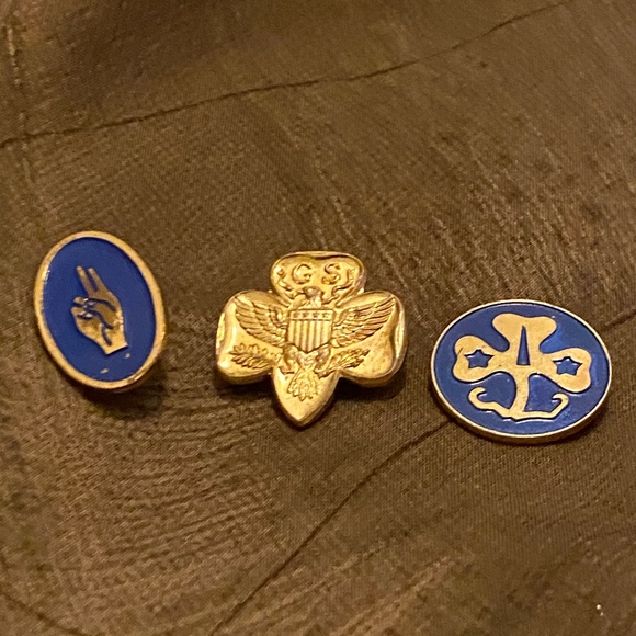 Girl Scouts of America | Jewelry | Vintage Girl Scout Pin Pressed Brass ...